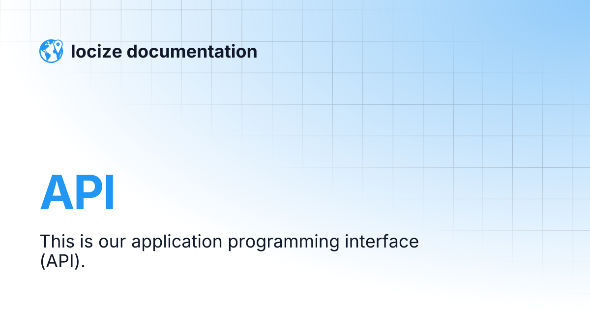 Api Locize Documentation